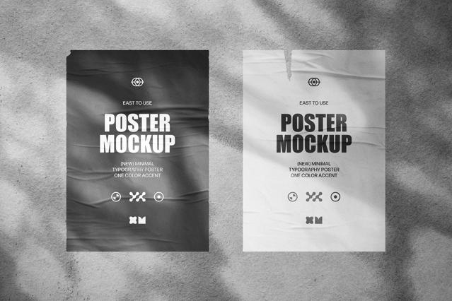 6 in 1 Glued Posters Mockup Set
