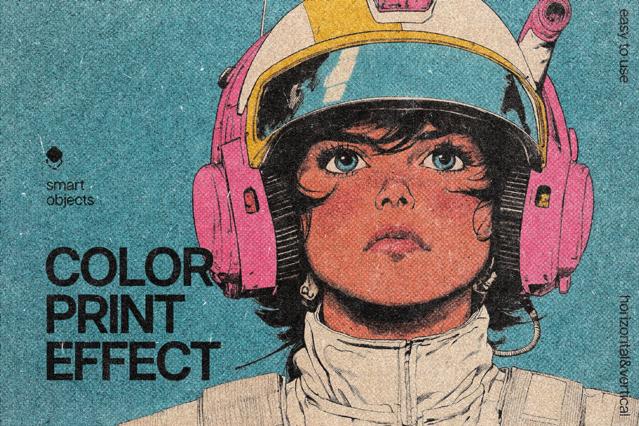 Halftone Color Print Photo Effect