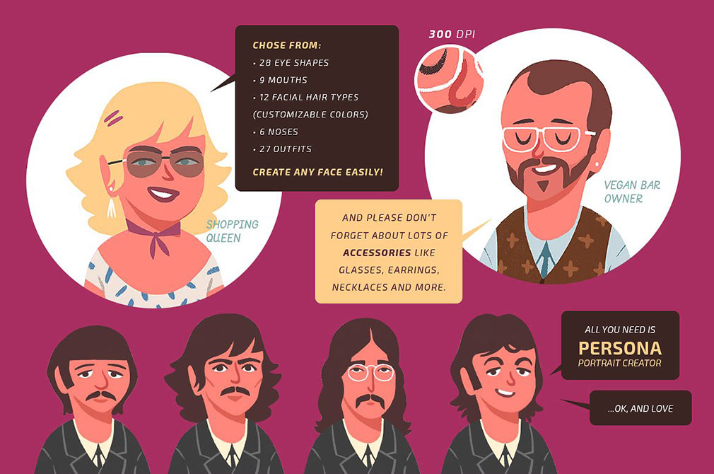 Person character creator set