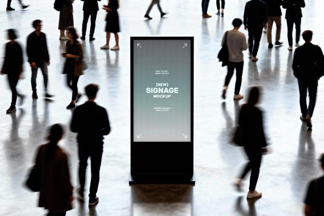 Vertical Digital Signage Mockup
