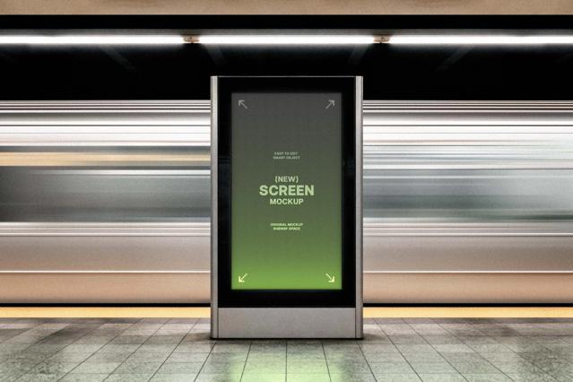 Subway Digital Signage Screen Mockup