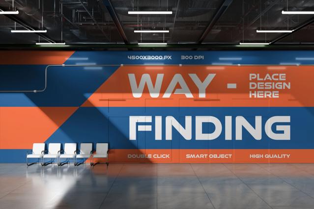 Wayfinding Wall Mockup
