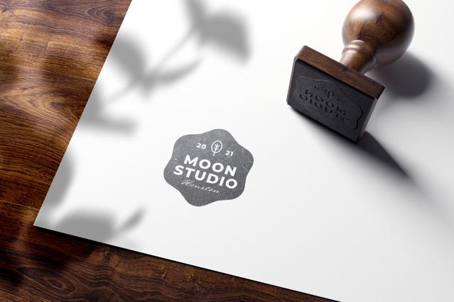 Square Rubber Stamp Logo Mockups