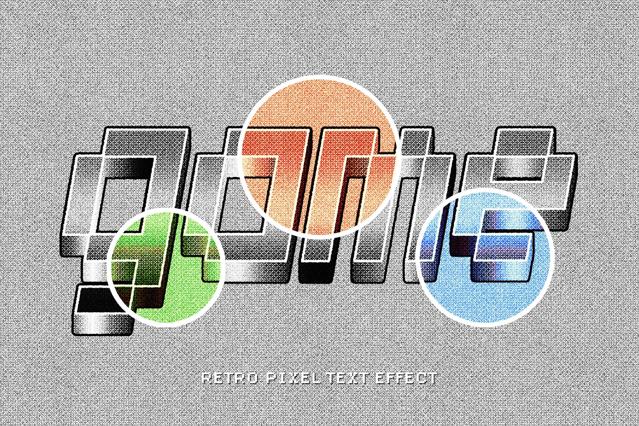 Retro Pixel Grain Text Effect