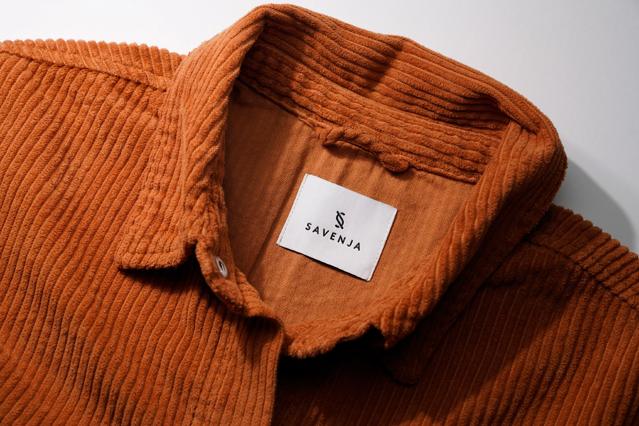 Corduroy Collar Neck Label Mockup