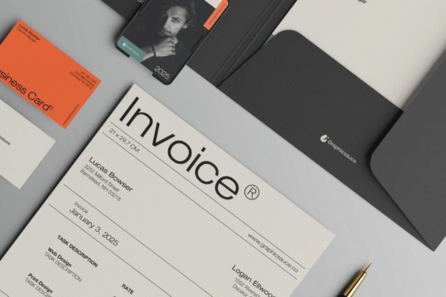 Document Folder ID Card with Pen Mockup