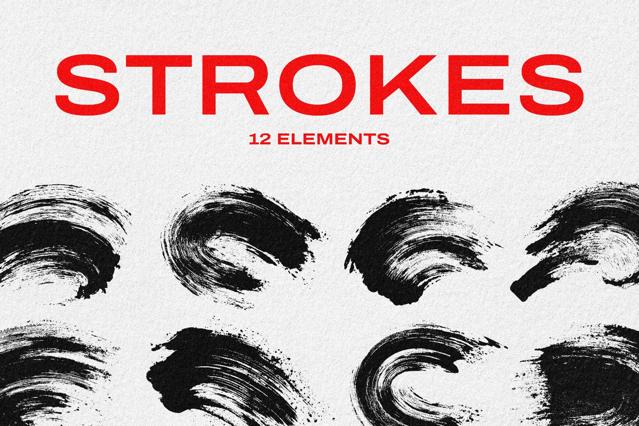 Download Hand-Painted Brush Stroke Elements
