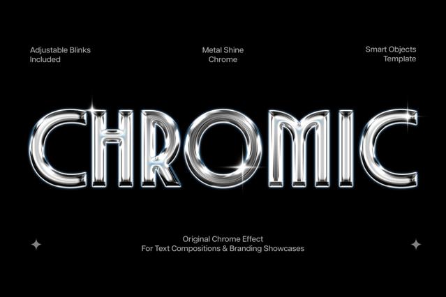 Metal Shine Chrome Text Effect