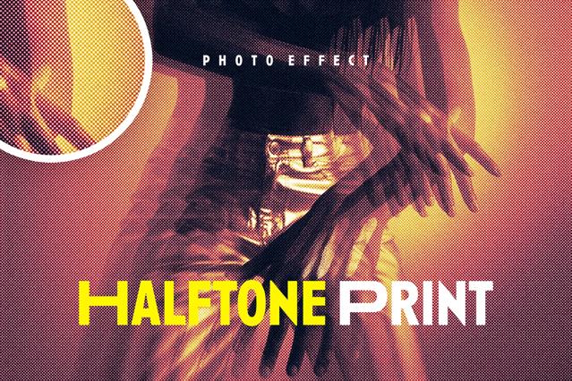 Halftone Print Photo Effect