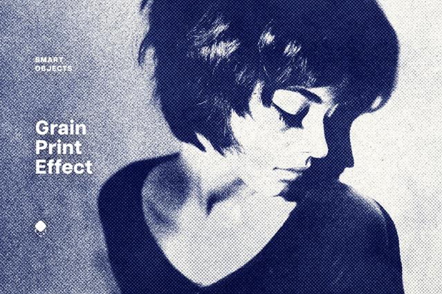 Grain Print Halftone Effect