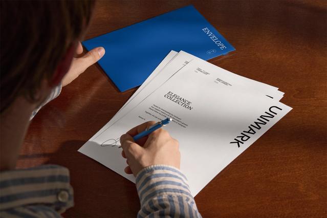 Letterhead & Envelope Mockup on Desk