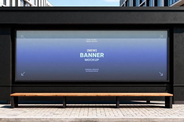 Bus Stop Banner Mockup