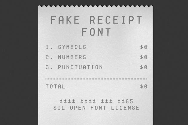 Download Fake Receipt Font