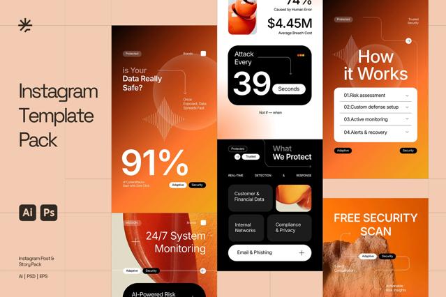 Cybersecurity Instagram Templates