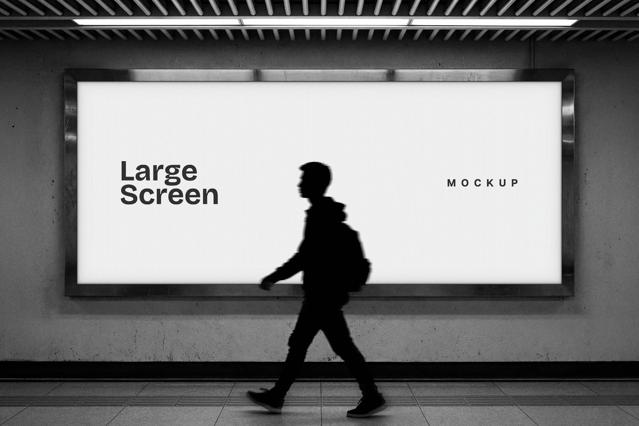 Subway Advertising Screen Mockup