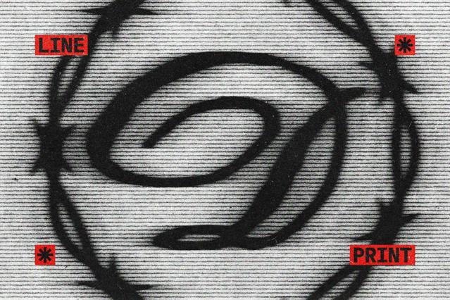 Line Print Distortion Text Effect