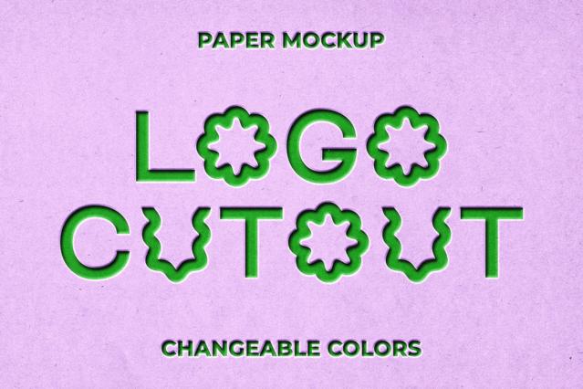 Cut Out Paper Logo Mockup
