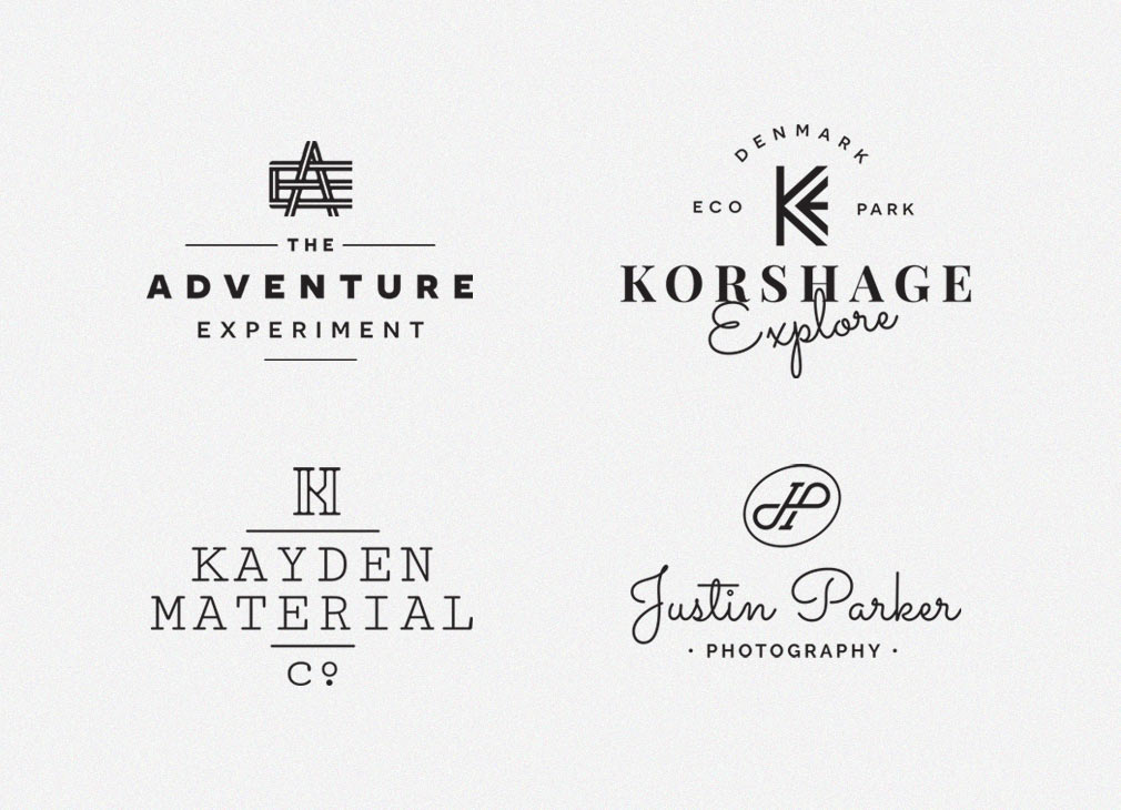 Monogram free vector logo templates kit for branding projects