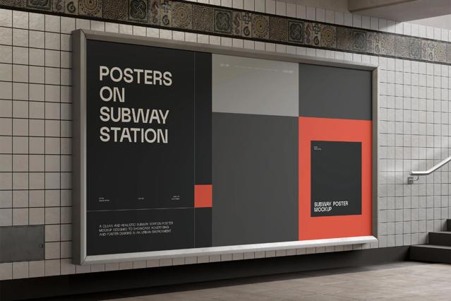 Subway Poster Advertising Mockup