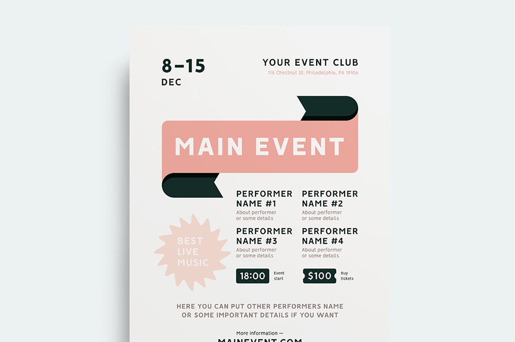 Multipurpose event poster PSD print template: free download