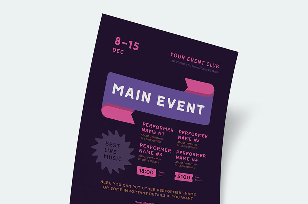 Multipurpose event poster PSD print template: free download