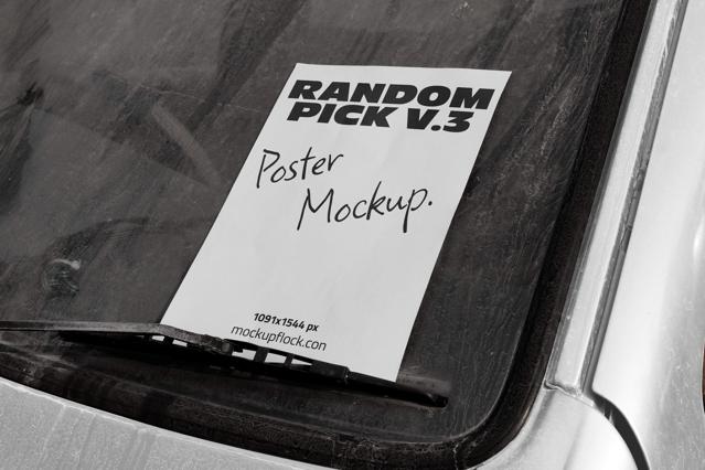 RP V.3 Car Window Poster Mockup