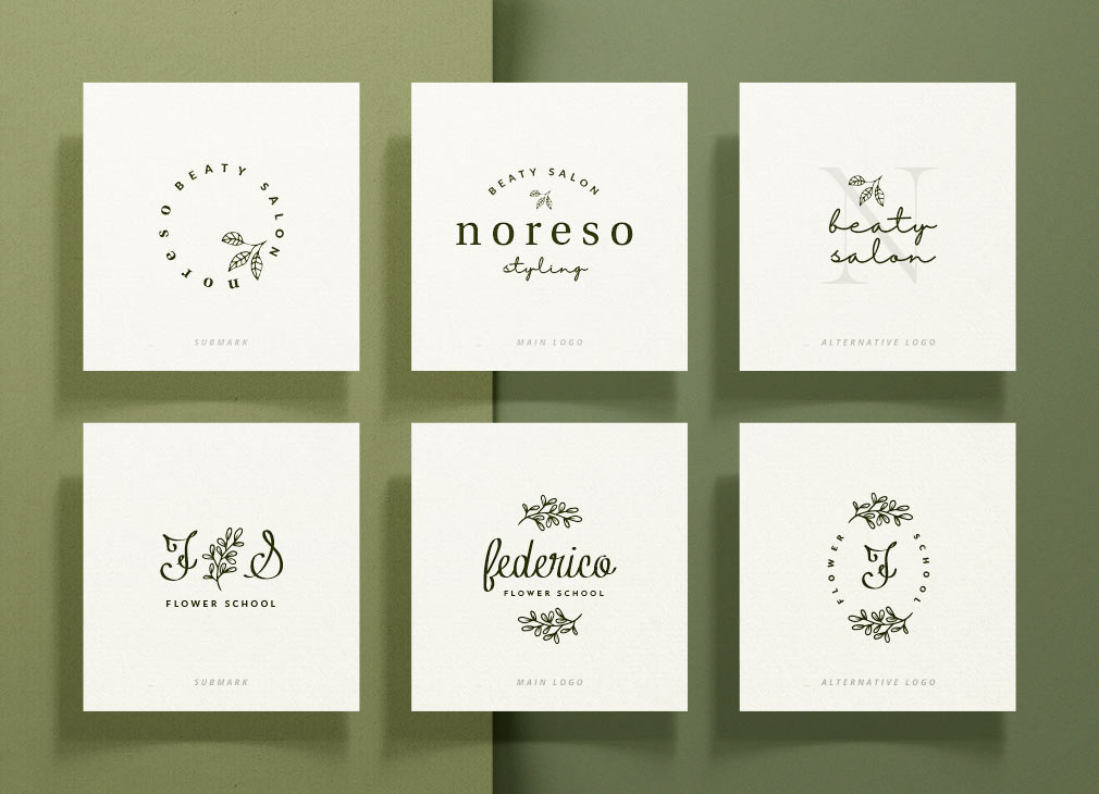 Download free Botanical logo templates