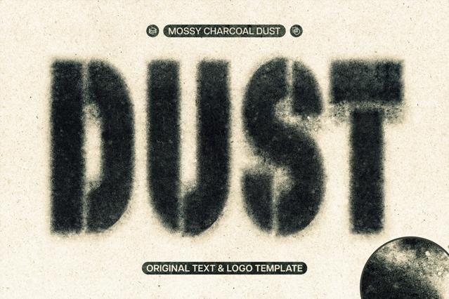 Mossy Charcoal Dust Text Effect