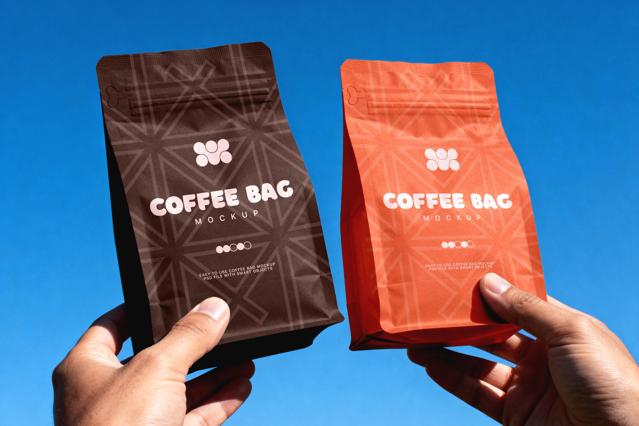 Coffee Bag Mockup in Hand