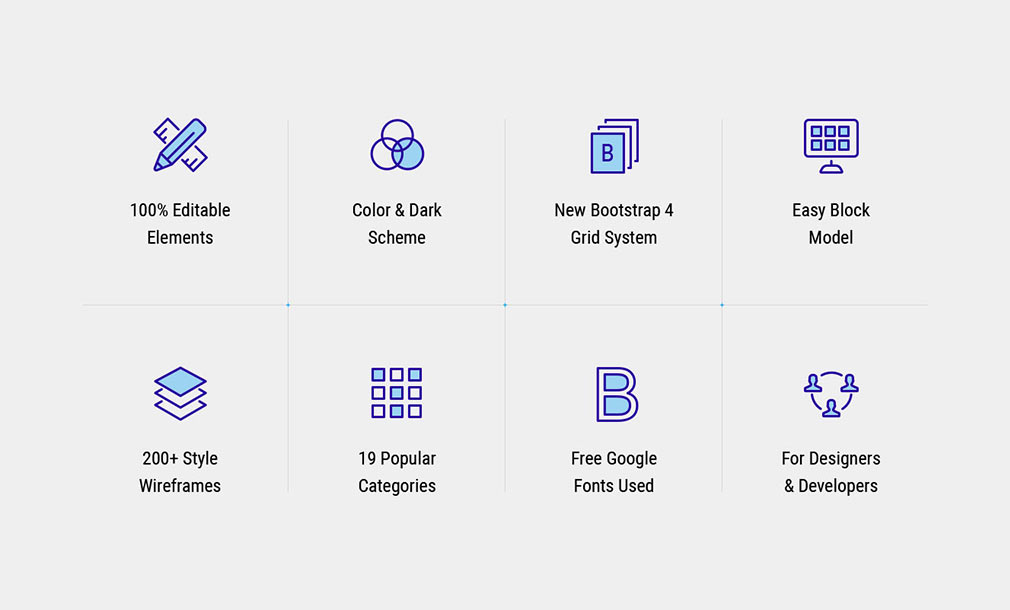 Rootline Wireframe UI Kit for apps and e-commerce