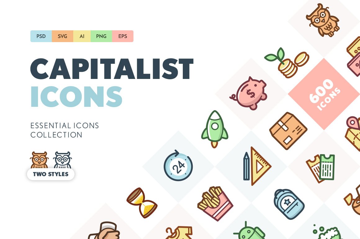 Capitalist Flat Icons Collection - Pixelbuddha