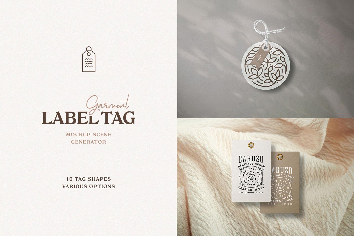 Garment Label Tag Mockups by Pixelbuddha