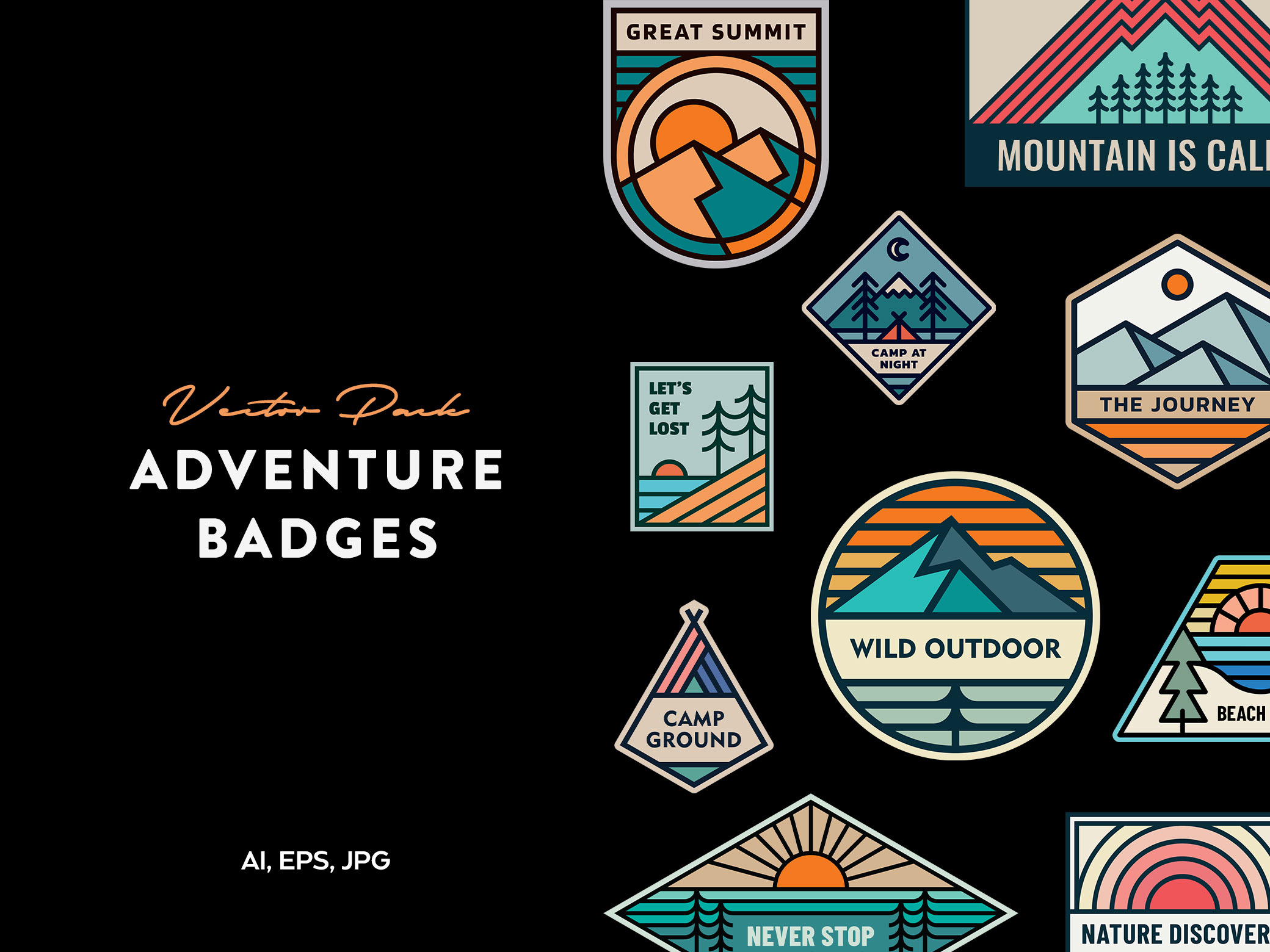 Download Adventure: Free Vector Badges Pack