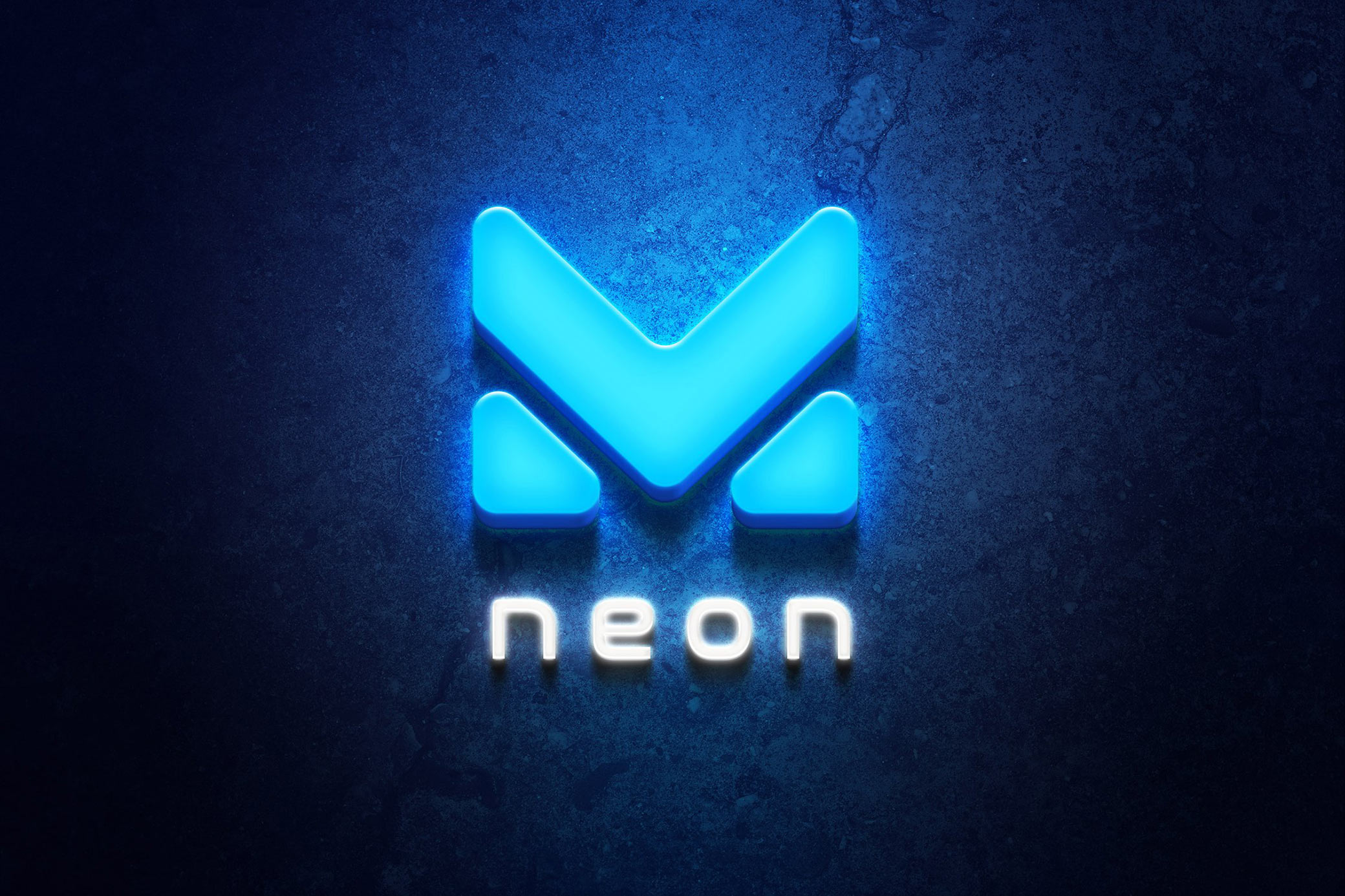 Download Ice Neon Logo Mockup