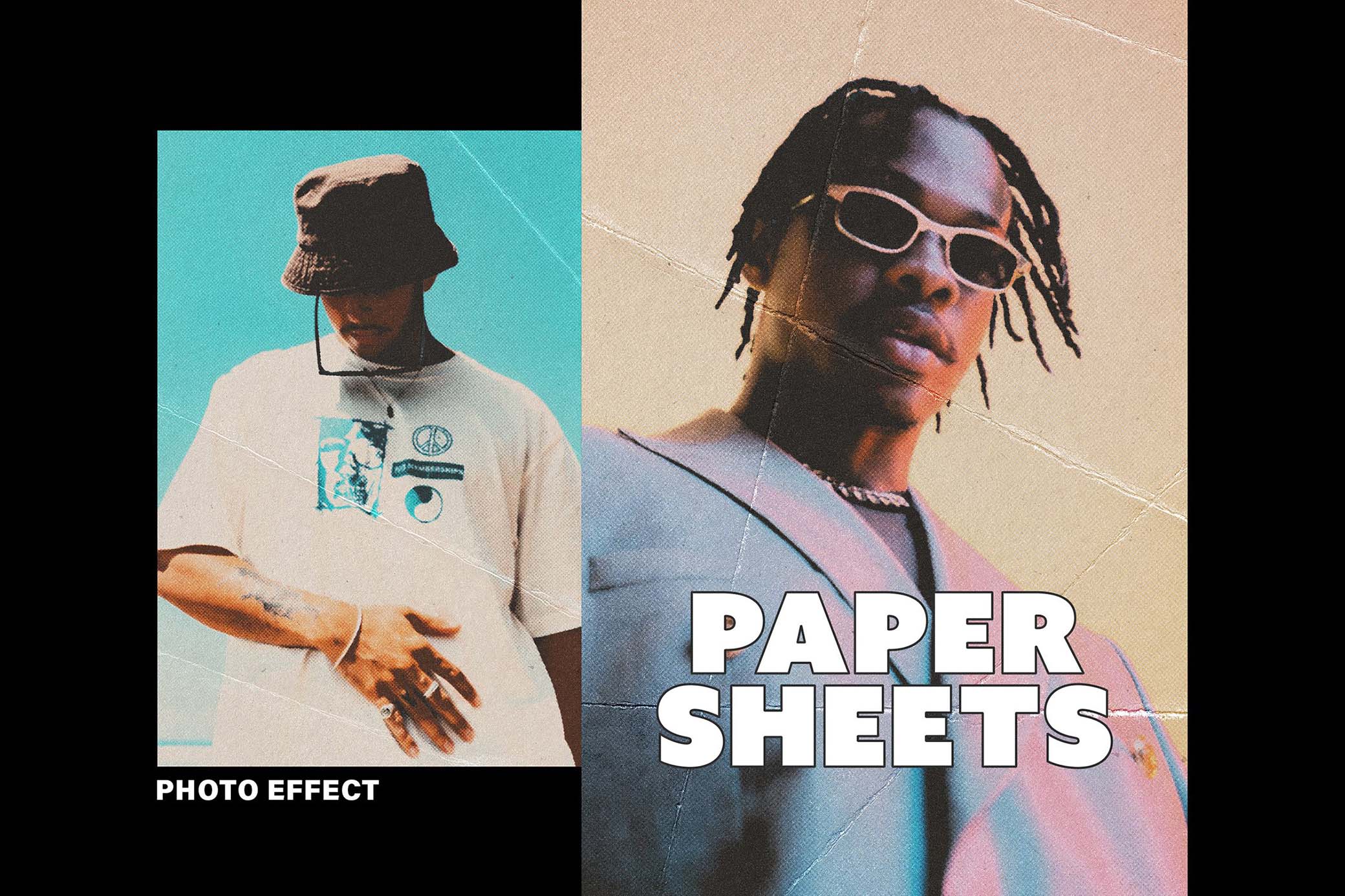 Download Crumpled Paper Sheets Poster Effect
