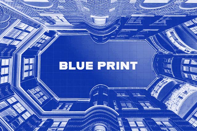 Download Blue Ink Print Photo Effect