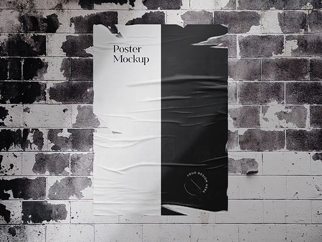 Download Grunge Ripped Poster Mockup