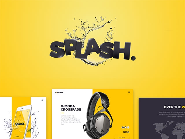 Splash free UI kit — download landing page templates