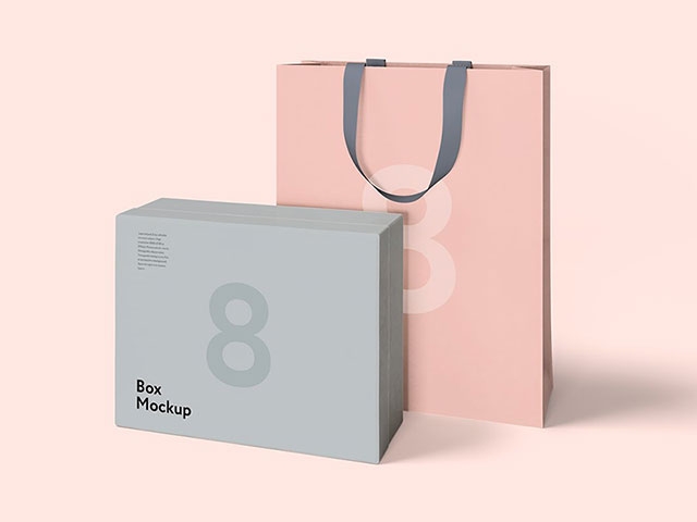 Free bag & box mockup — download PSD template