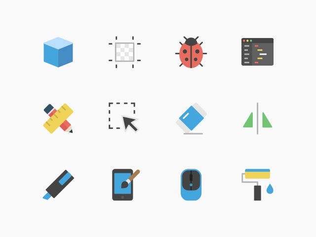 Free graphic design icons set: download EPS, AI, SVG, PNG