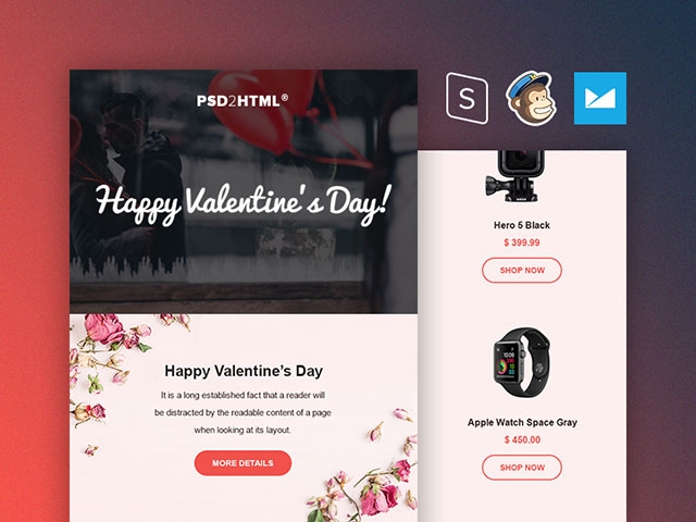 Valentine's day email template: free download
