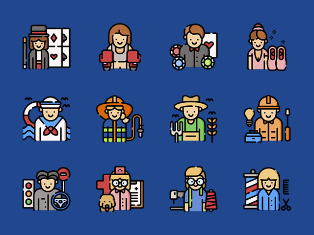 Jobs and Professions Icons Set