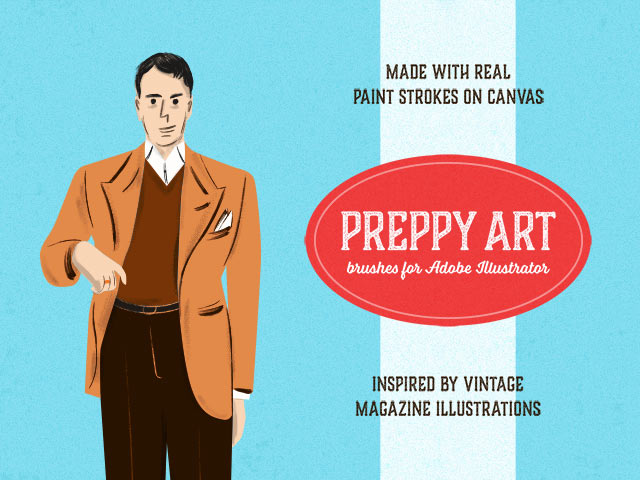 Preppy Art Illustrator Brushes Kit