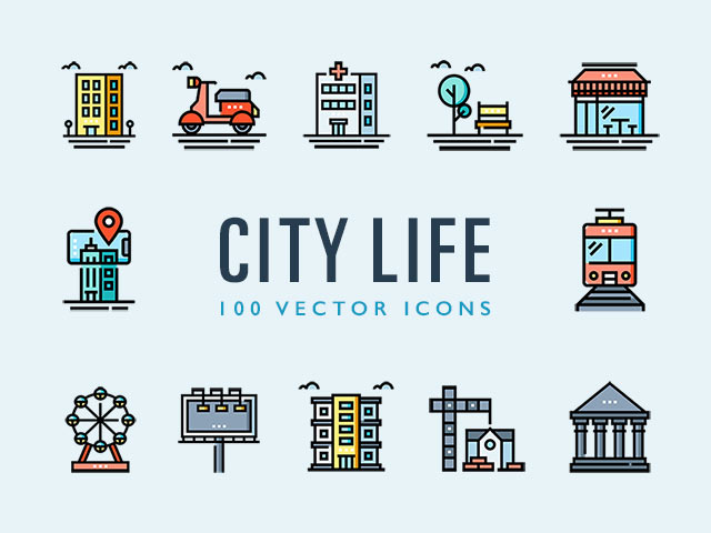 City Life free icons collection