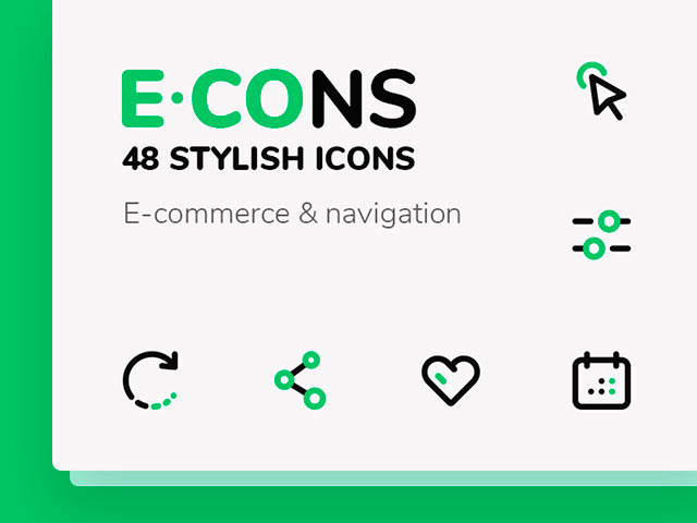 E-commerce & Navigation Vector Icons Set