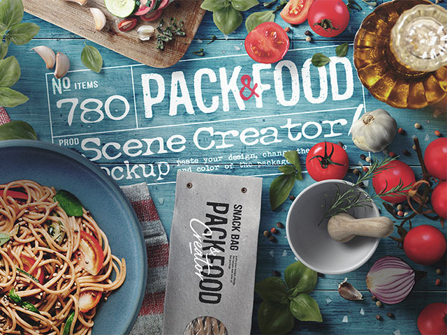 Restaurant scene creator — download free PSD mockup