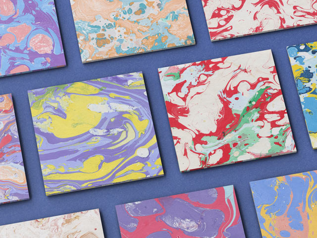 Free ink and marble paper textures set