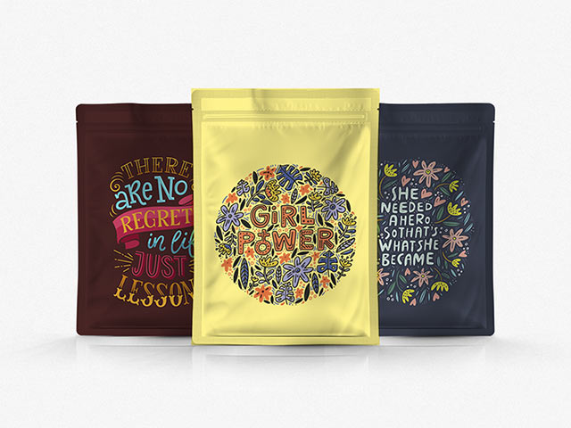 Pouch packaging mockup set — download PSD template