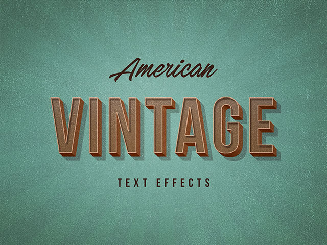 American vintage PSD text effects: free download