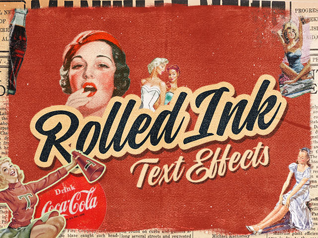 Retro ink vector text effect: free download